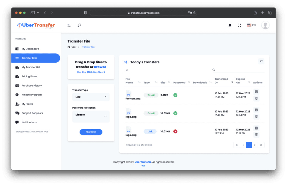 UberTransfer - Free Cloud File Transfer & Sharing Solution