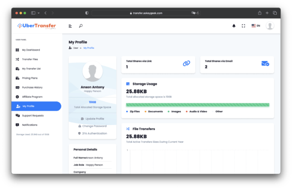UberTransfer - Free Cloud File Transfer & Sharing Solution