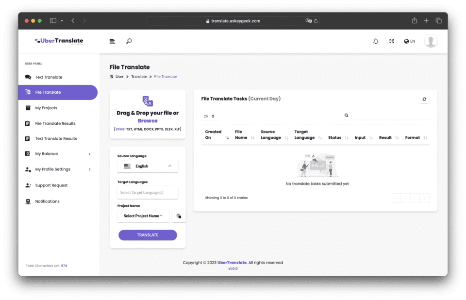 UberTranslate - Advanced Neural Machine Translator